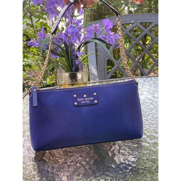 kate spade | Bags | Kate Spade Blue Leather Shoulder Bag | Poshmark